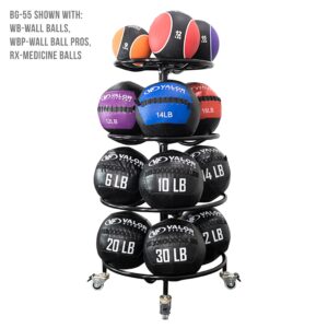 Valor Fitness BG-55 Rolling Medicine Ball Rack for Medicine Balls, Wall Balls and Other Exercise Balls