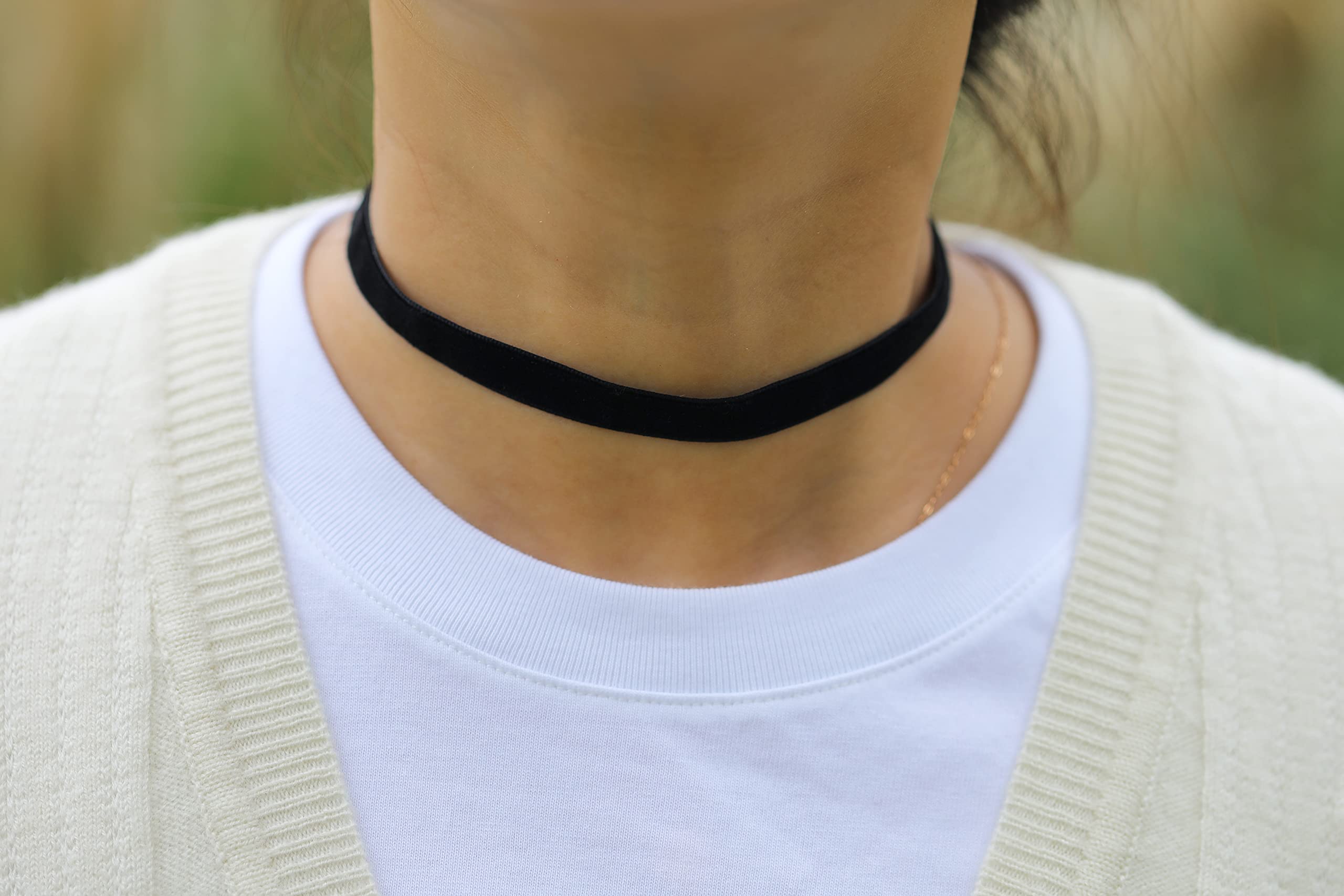 RareLove Classic Black Velvet 10mm Choker Necklace