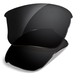 dynamix polarized replacement lenses for oakley flak jacket xlj | easy to install | fit perfectly | solid black