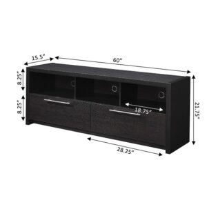 Convenience Concepts Newport Marbella 60 inch TV Stand with Cabinets and Shelves Home_Furniture_and_Decor, Espresso