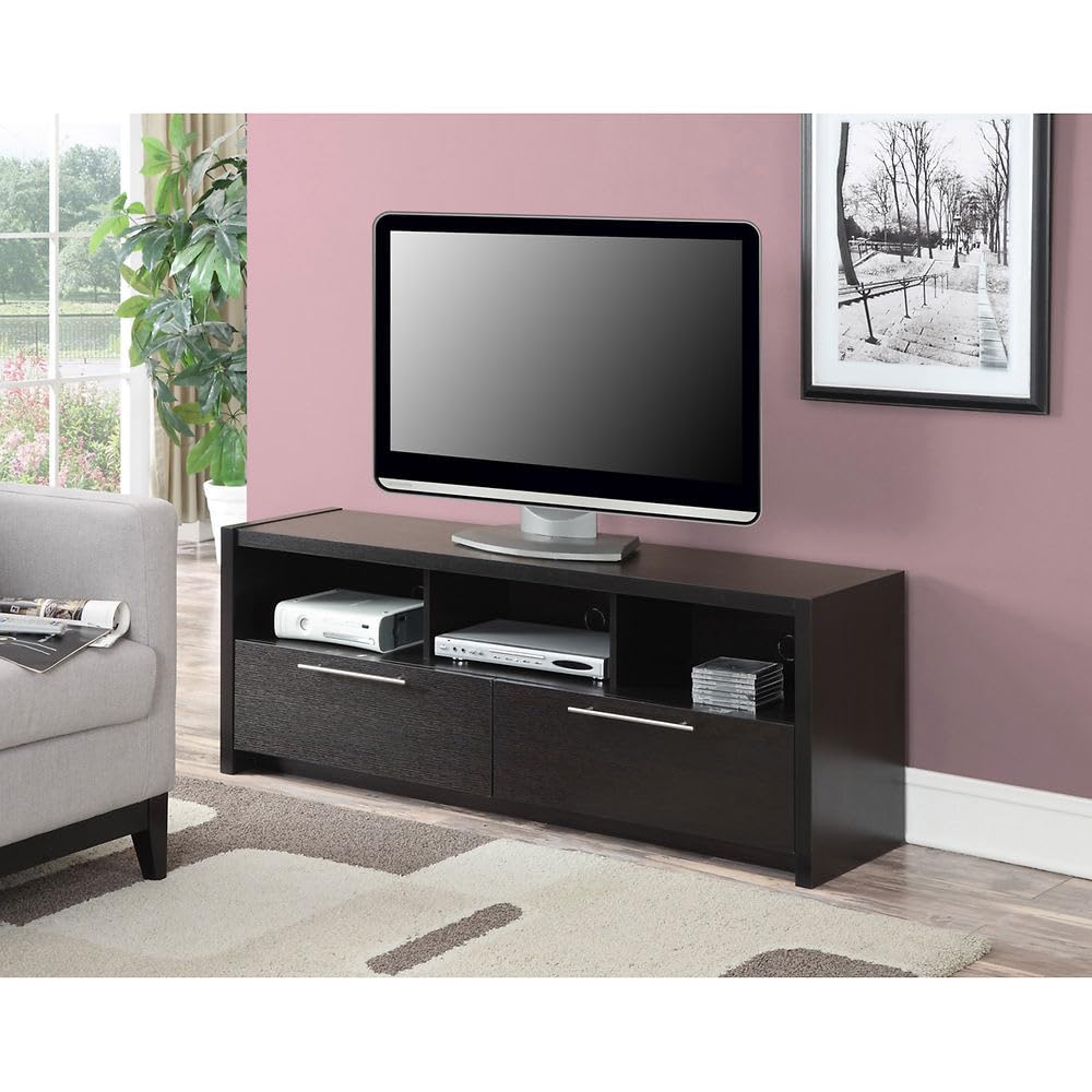 Convenience Concepts Newport Marbella 60 inch TV Stand with Cabinets and Shelves Home_Furniture_and_Decor, Espresso