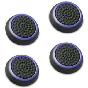 fosmon (set of 4) analog stick joystick controller performance thumb grips compatible with ps5, ps4, xbox one, xbox series x/s, nintendo switch pro (black/blue)