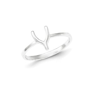 925 sterling silver solid back polished wishbone ring size 8 jewelry for women