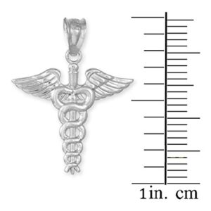 925 Sterling Silver Caduceus Charm Pendant