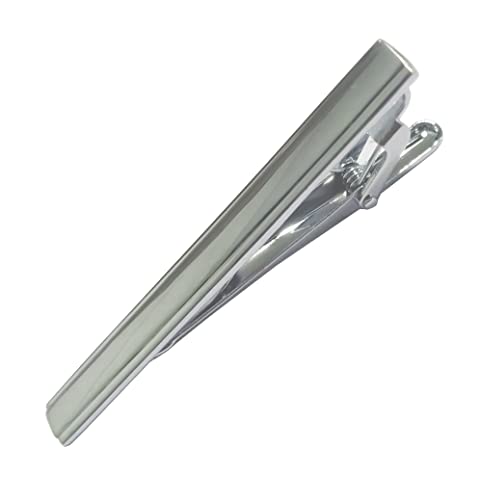 Men Metal Silver Tone Simple Necktie Tie Bar Clasp Clip (Sliver)