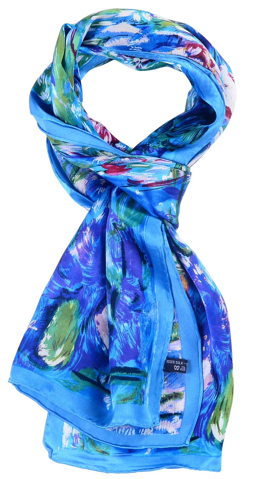 Salutto Women 100% Silk Scarves PaintedLotus Pond Scarf