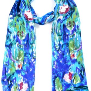 Salutto Women 100% Silk Scarves PaintedLotus Pond Scarf