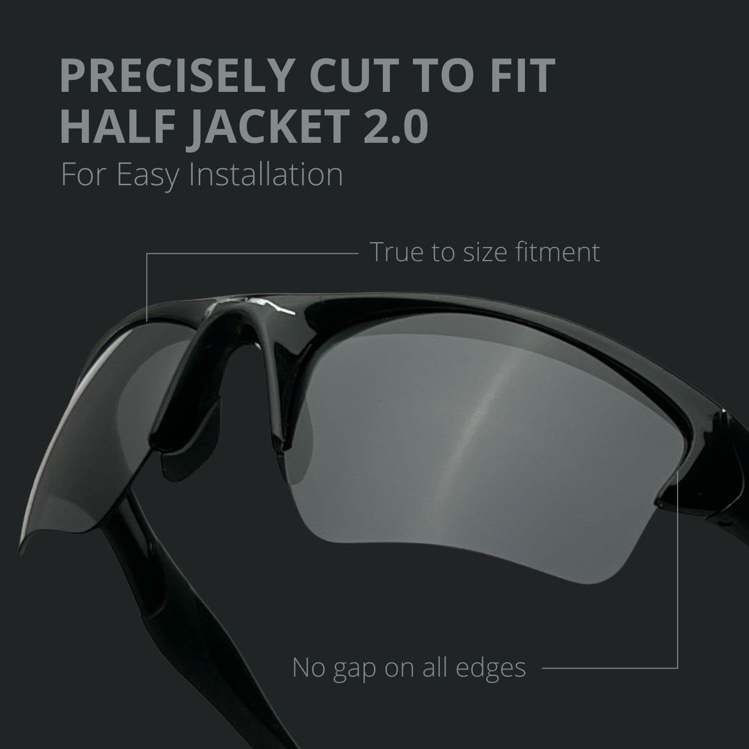 Dynamix Polarized Replacement Lenses for Oakley Half Jacket 2.0 XL | Easy To Install | Fit Perfectly | Solid Black