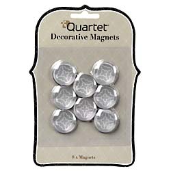 quartet bubble magnets, gray/white, pack of 6