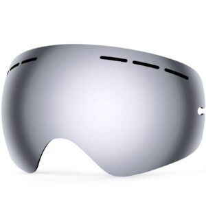 zionor x ski snowboard snow goggles replacement lenses (vlt 9% revo silver lens)