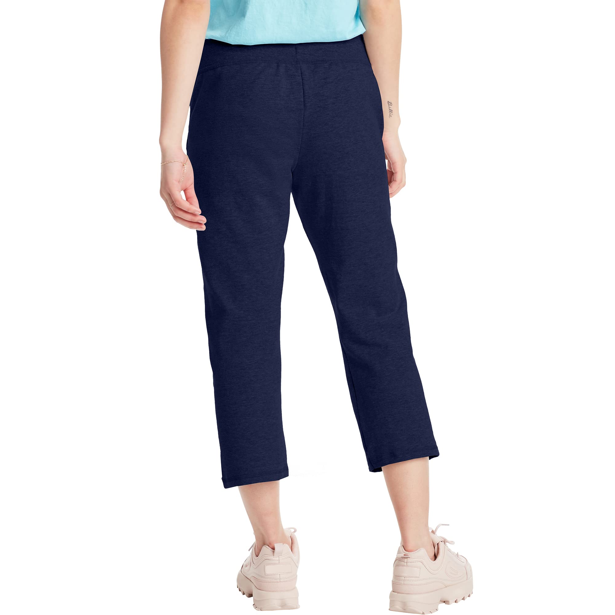 Hanes Women's French Terry Capris, Capri Pants, Navy, X-Large