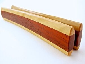 pea patch minstrel-style laminated "duo-tone" boxwood-padauk bones, wide