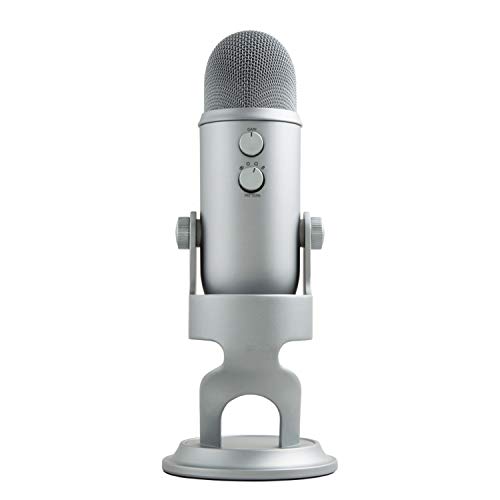 Blue Yeti USB Mic for Recording & Streaming on PC and Mac, 3 Condenser Capsules, 4 Pickup Patterns, Headphone Output and Volume Control, Mic Gain Control, Adjustable Stand, Plug & Play - Space Gray