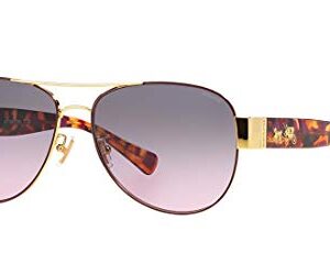 Coach HC7059 Sunglasses, Purple/Gold/Grey Purple Gradient, 58 mm