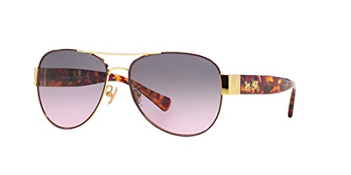 Coach HC7059 Sunglasses, Purple/Gold/Grey Purple Gradient, 58 mm