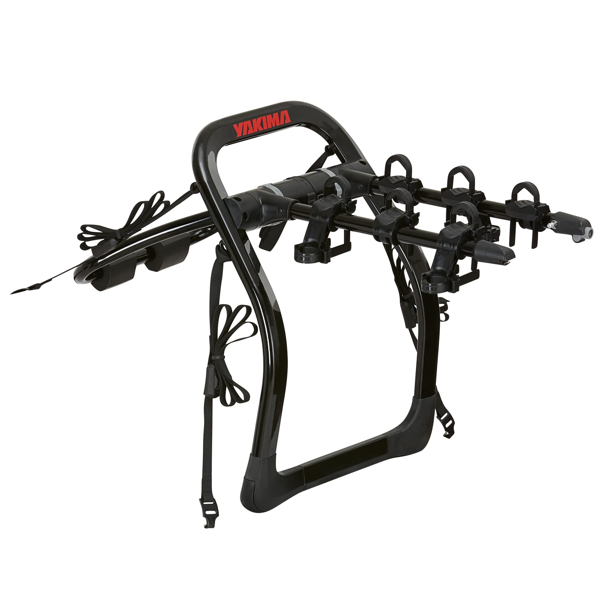 Yakima FullBack 3 Premium Trunk Bike Rack, Holds 3 Bikes, Tool-Free Installation, SuperCush ZipStrips, Foldable Arms, SKS Locks, Bottle Opener