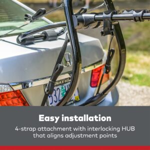 Yakima FullBack 3 Premium Trunk Bike Rack, Holds 3 Bikes, Tool-Free Installation, SuperCush ZipStrips, Foldable Arms, SKS Locks, Bottle Opener