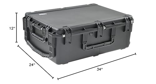 SKB 3I-3424-12BC iSeries 34" x 24" x 12" w/Wheels Cubed Foam, Black