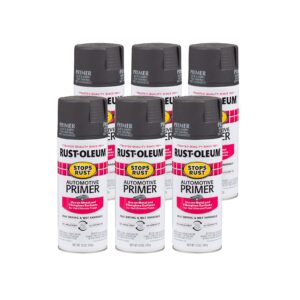 rust-oleum 2089830-6pk stops rust automotive spray primer, 12 oz, dark gray, (pack of 6)