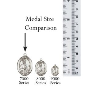 F A Dumont Sterling Silver St. Paul The Apostle Pendant with 24" Stainless Steel Heavy Curb Chain. Patron Saint of Publishers/Reporters