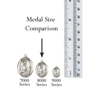 Sterling Silver St. Joan of Arc Pendant with 18" Stainless Steel Lite Curb Chain. Patron Saint of Soldiers/France