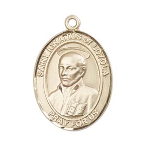 f a dumont 14kt gold st. ignatius of loyola medal. patron saint of soldiers