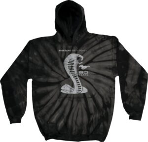 buy cool shirts mens ford 50 years cobra tie dye hoodie (medium, spider black)