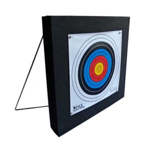 khampa archery target for backyard 2x2 ft. economy bow target | includes 2 paper targets and push pins for crossbow or compound bow