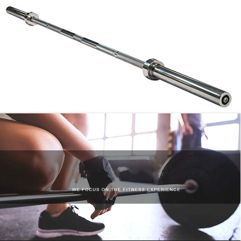 Yaheetech 7- Foot Olympic Bar Barbell w/Two Collars - Solid Iron Weighted Workout Bar - Chrome Weight Straight Bar for Home Gym Weightlifting & Power Lifting Strength Training Exercises