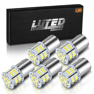 luyed 1156 led bulb new generation 12v super bright low power ! 650 lumens 1156 1141 1003 led light bulb for back up reverse lights brake lights tail lights rv lights,white,pack of 5