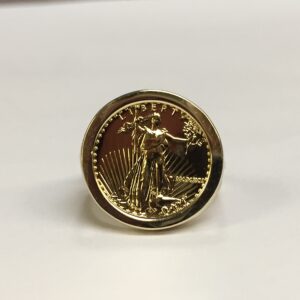 TEX 14k Tri-Color Gold Ring, 1/10oz US American Eagle Coin, Approx 5.4g