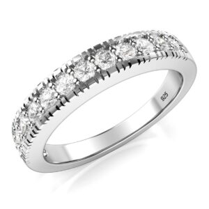 metal factory sz 7 sterling silver 925 cz cubic zirconia wedding band ring