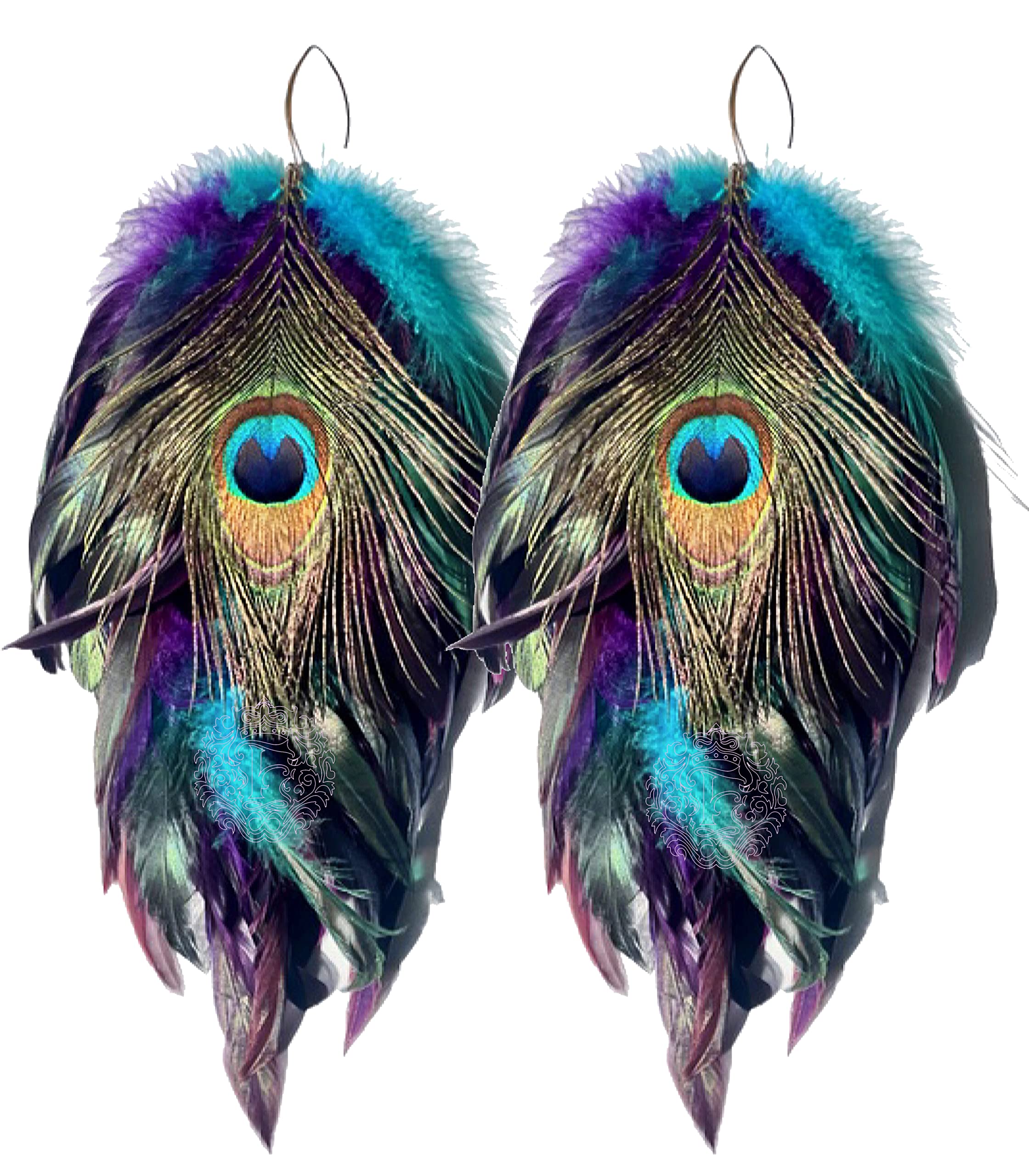 Fashmorous Peacock Feather Earrings Long Feather Earrings for Women Feather Earrings Purple