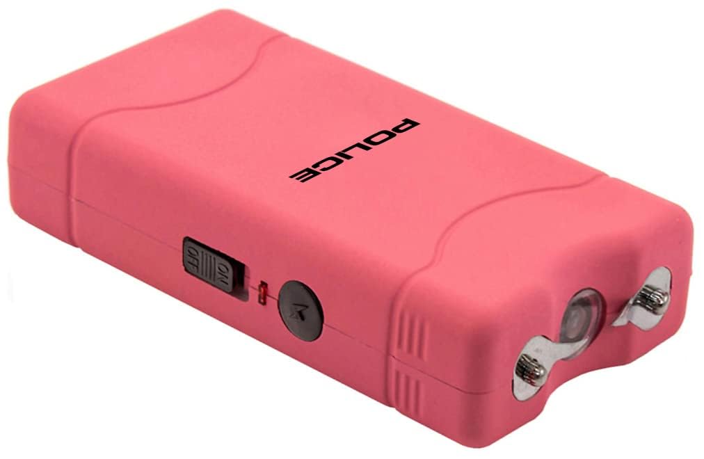 POLICE 800 Mini Stun Gun with LED Flashlight, Pink