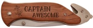 thiswear sailing boating gift captain awesome nautical laser engraved stainless steel folding survival knife