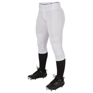 champro girls tournament traditional low-rise softball pants, white, large