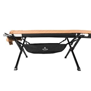 teton sports under cot storage; perfect companion to the teton sports camping cots; a must have for camping cot users; storage organizer for under your cot , black, 25.5 x 23.5 x 5"