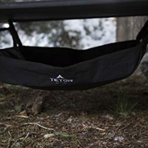 TETON Sports Under Cot Storage; Perfect Companion to the TETON Sports Camping Cots; A Must Have for Camping Cot Users; Storage Organizer for Under Your Cot , Black, 25.5 x 23.5 x 5"