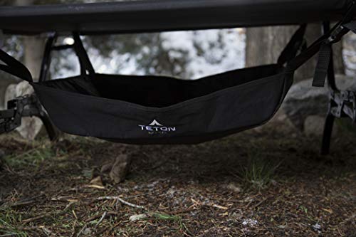 TETON Sports Under Cot Storage; Perfect Companion to the TETON Sports Camping Cots; A Must Have for Camping Cot Users; Storage Organizer for Under Your Cot , Black, 25.5 x 23.5 x 5"