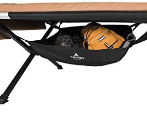 TETON Sports Under Cot Storage; Perfect Companion to the TETON Sports Camping Cots; A Must Have for Camping Cot Users; Storage Organizer for Under Your Cot , Black, 25.5 x 23.5 x 5"