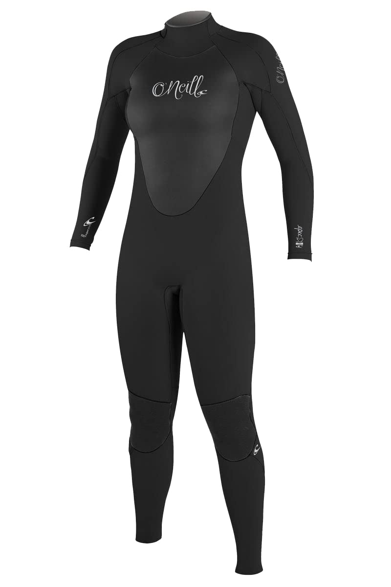 O'Neill Women's Epic 3/2mm Back Zip Full Wetsuit, Black/Black/Black, 8S