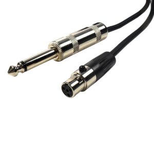 HQRP 4-Pin Mini Connector (TA4F) to 1/4-Inch Connector Instrument Cable Compatible with Shure BLX/FP/SLX/ULX-S/UHF-R/Axient Wireless Systems