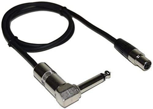 HQRP 4-Pin Mini Connector (TA4F) to Right-Angle 1/4-Inch Connector Instrument Cable compatible with Shure WA304 Replacement