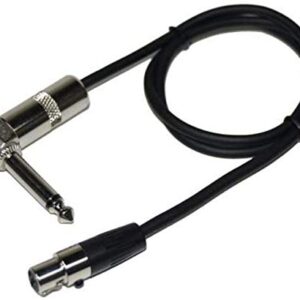 HQRP 4-Pin Mini Connector (TA4F) to Right-Angle 1/4-Inch Connector Instrument Cable compatible with Shure WA304 Replacement