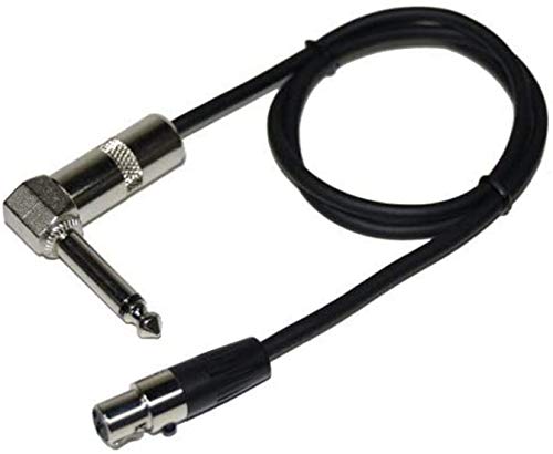 HQRP 4-Pin Mini Connector (TA4F) to Right-Angle 1/4-Inch Connector Instrument Cable compatible with Shure WA304 Replacement