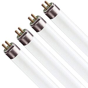 luxrite lr20775 (4-pack) f54t5/835/ho 54-watt 4 ft t5 high output fluorescent tube light bulb, natural 3500k, 4200 lumens, g5 mini bi-pin base