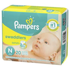 Pampers Swaddlers Diapers Size N 20 Count Pack of 2 (Total of 40 Pampers)