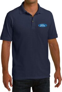 ford oval pocket print pique polo, navy large