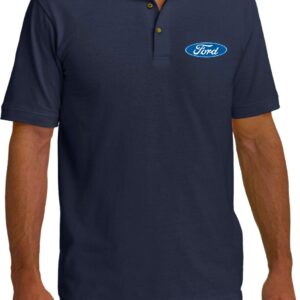 Ford Oval Pocket Print Pique Polo, Navy Large