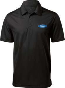 ford oval pocket print textured polo, black xl